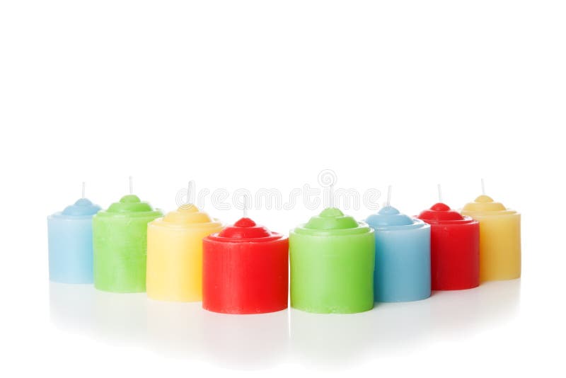 Short candles | Isolated stock image. Image of lighting - 19755815