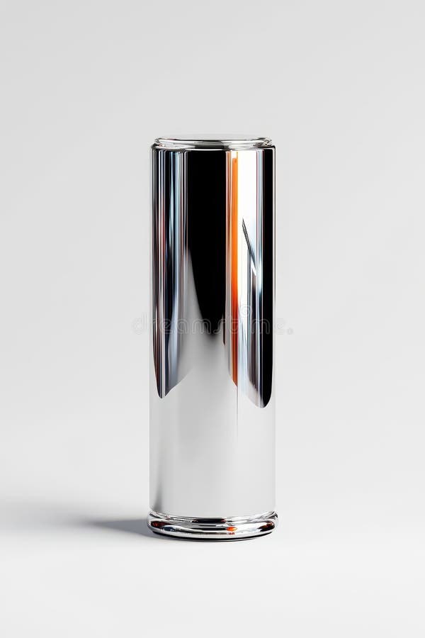 Short Chrome Pillar Isolated on Plain Background Stock Illustration ...