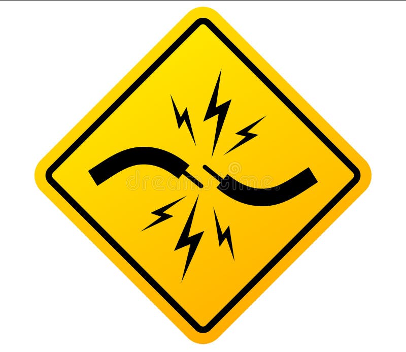 Short Circuit Warning Vector Sign Stock Vector - Illustration of ...