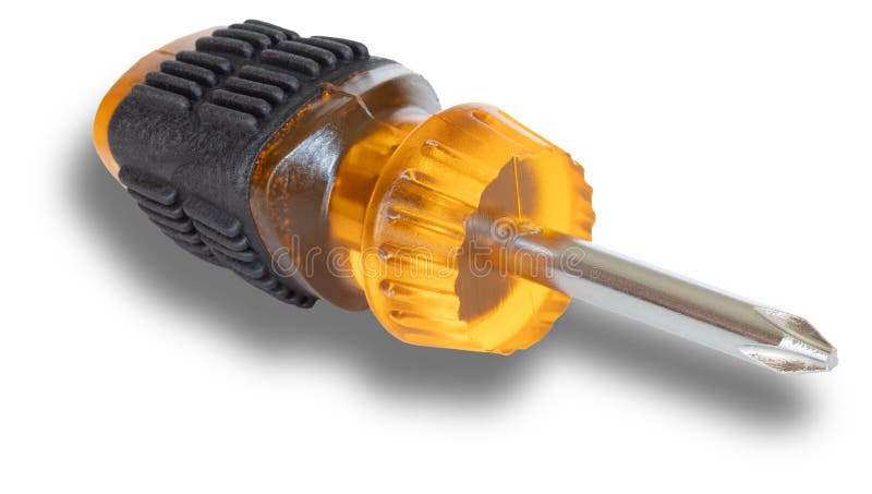 Short Cross Head Screwdriver with Shadow Beneath Stock Image - Image of ...