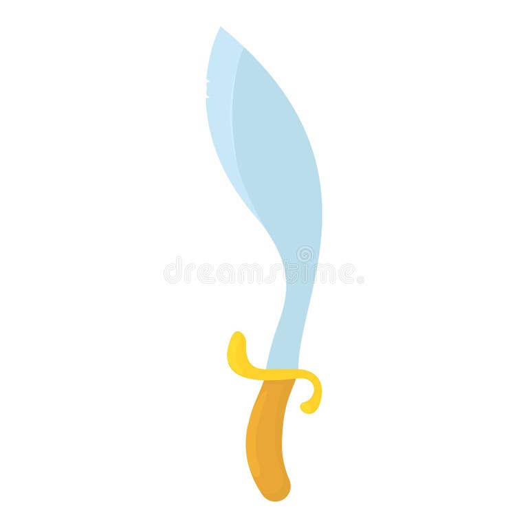 Short Curved Sword Icon, Cartoon Style Stock Vector - Illustration of ...