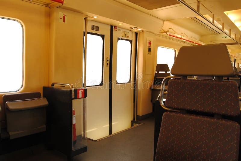 A Short Distance Train Interior Stock Image - Image of train ...