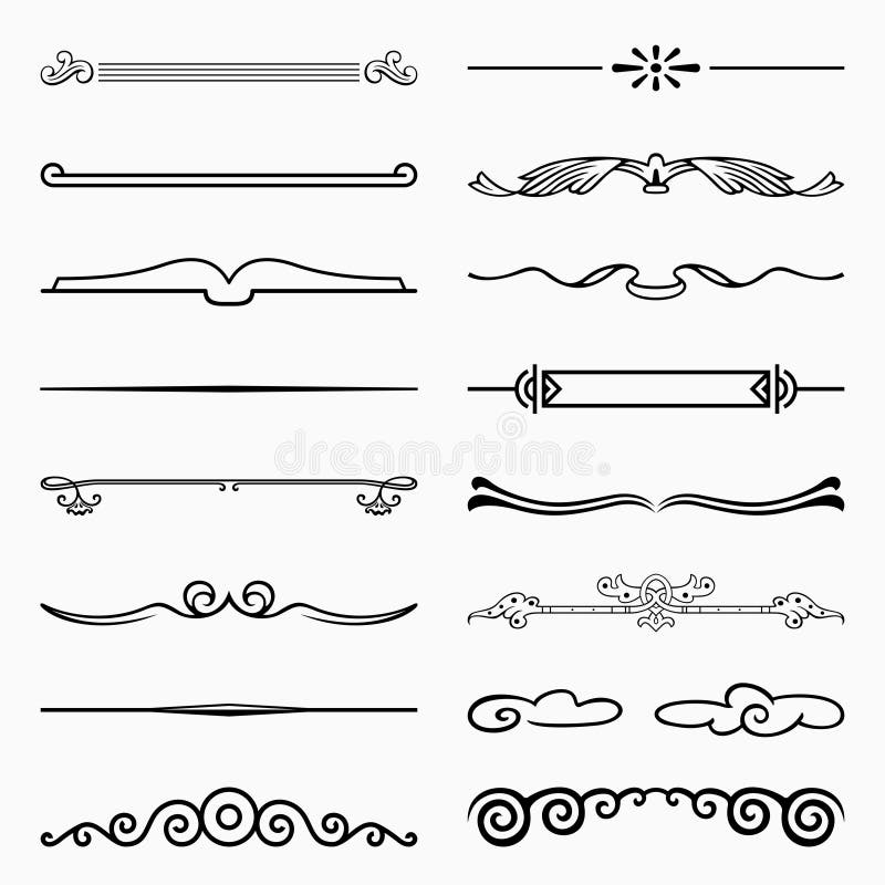 Short dividers set 4 stock vector. Illustration of line - 143925977