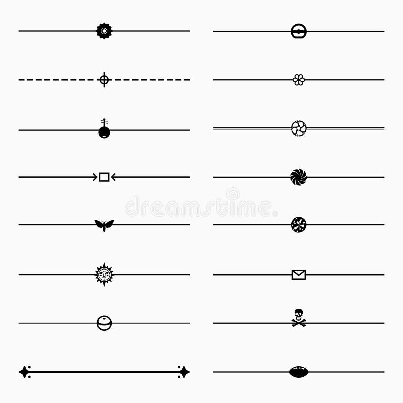 Short dividers set 5 stock vector. Illustration of border - 143930683