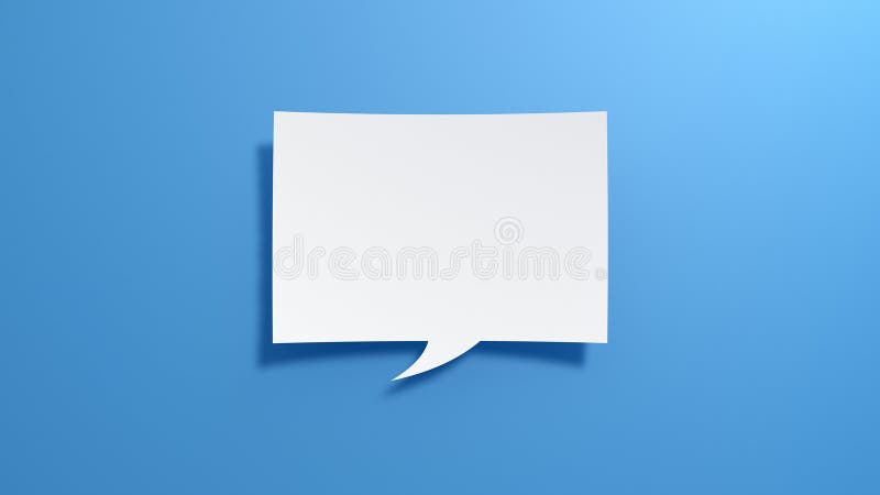 Short Empty Speech Bubble. Minimalist Abstract Design with White Cut ...