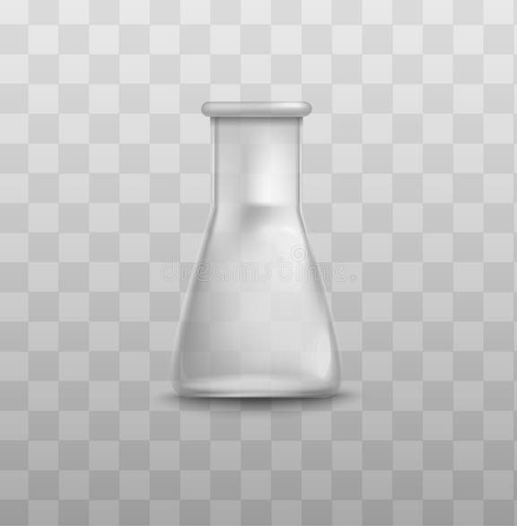 Short Glass Beaker Flask with Triangle Shape and Empty Inside Stock ...