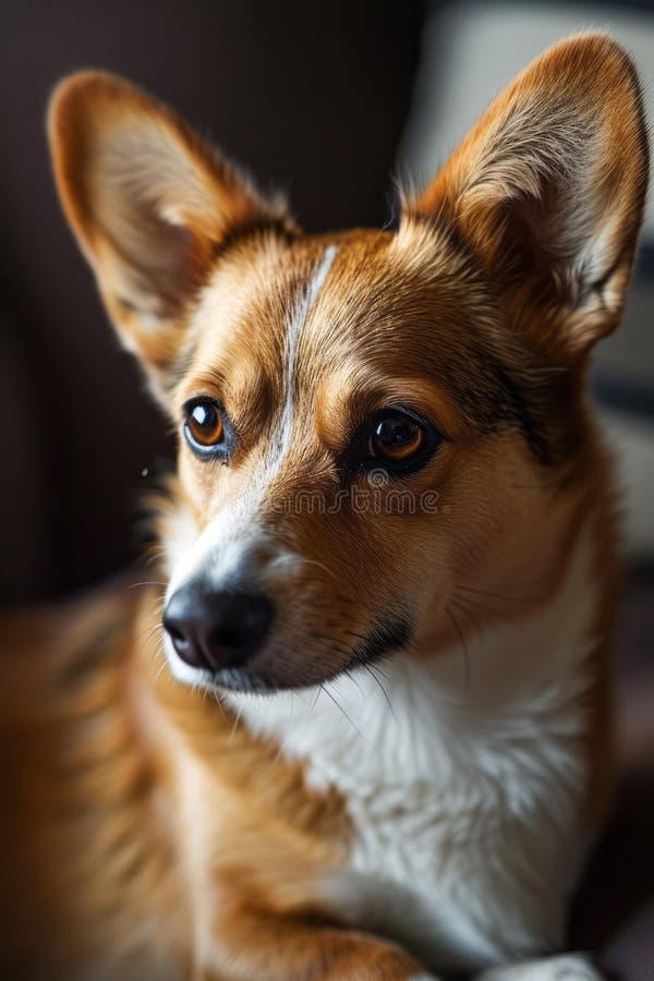 A Short-haired Corgi with a Chocolate and Light Red Coat, without ...