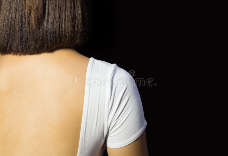 Short Haired Woman Showing Her Back Stock Image - Image of copy, short ...