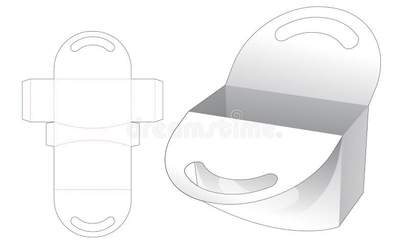 Short Handle Bag Die Cut Template Stock Vector - Illustration of open ...