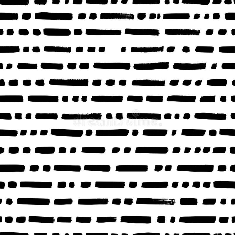 Short Horizontal Lines Hand Drawn Seamless Pattern Stock Vector ...