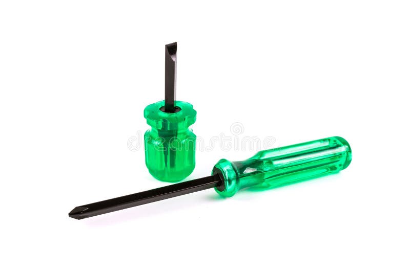 Short and Long Removable Two-head Screwdriver. Stock Image - Image of ...