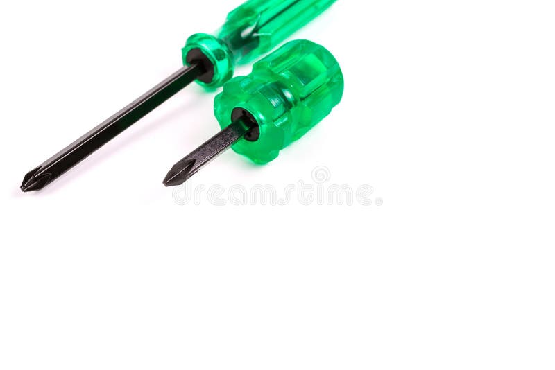 Short and Long Removable Two-head Screwdriver. Stock Image - Image of ...