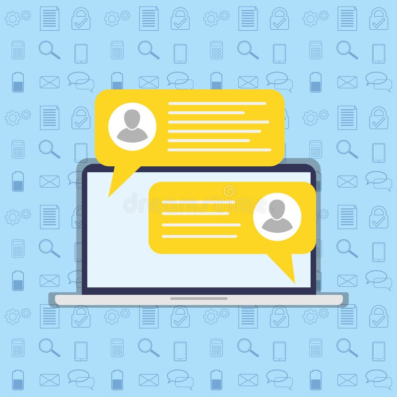 Short Message Service Bubbles Stock Vector - Illustration of notebook ...