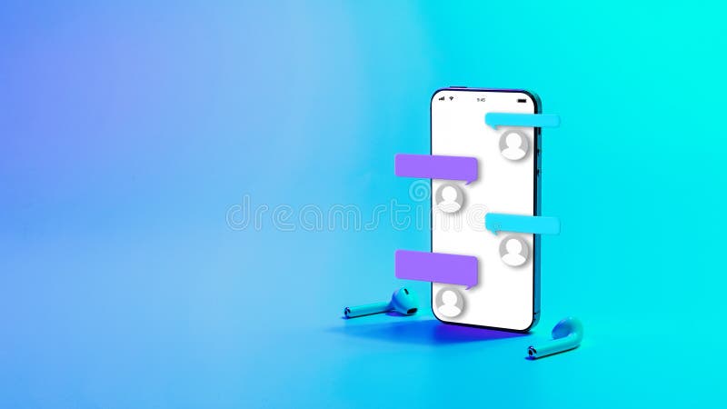 Short Message Sms Chat. Bubbles Text Conversation on Smartphone Screen ...