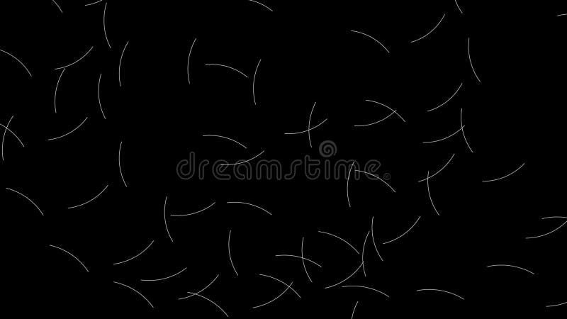 Short Narrow Bending Lines on a Black Background. Design. Flying Green ...