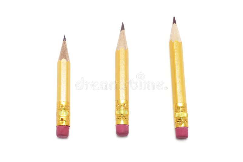 Very Short Yellow Pencil with a Rubber Stock Image - Image of work ...