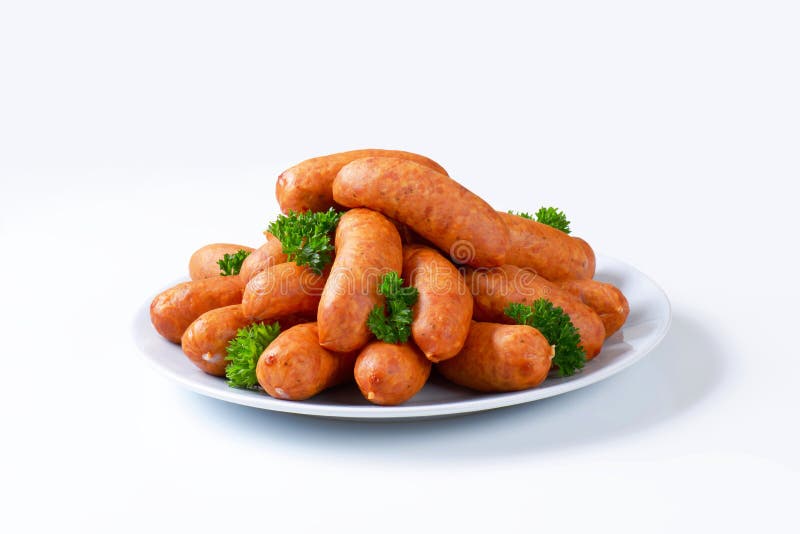 Short pork sausages stock photo. Image of links, short - 50198986