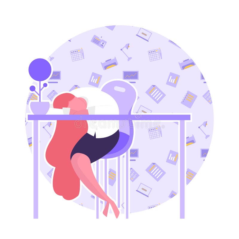 Time for a Break, Office Worker Resting at Work,vector Image, Colorful ...