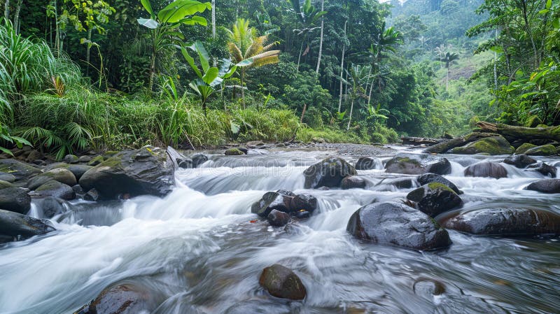 Short River Called Tamborasi with a Spring Stock Illustration ...