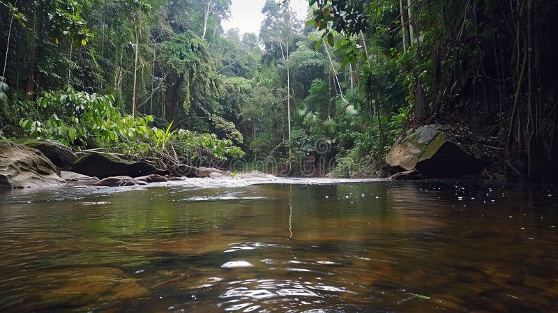 Short River Called Tamborasi with a Spring Stock Illustration ...