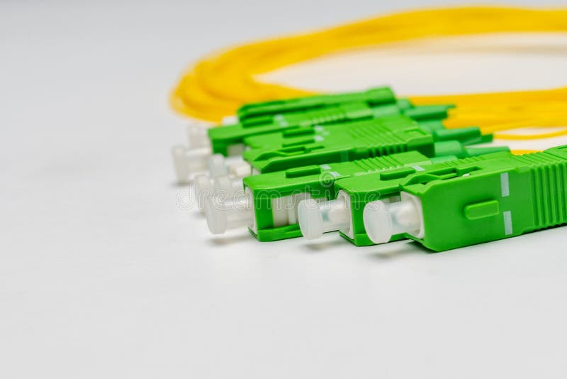 The Green Connectors for the Internet Included in a Router Stock Photo ...
