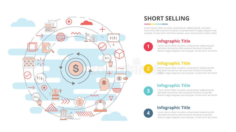 Short Selling Concept for Infographic Template Banner with Four Point ...