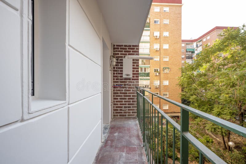 Short Service Terrace in a Residential Home Overlooking Stock Photo ...