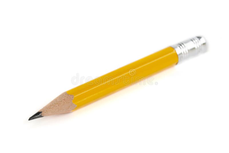 A Short Sharp Yellow Pencil with Eraser Stock Image - Image of college ...