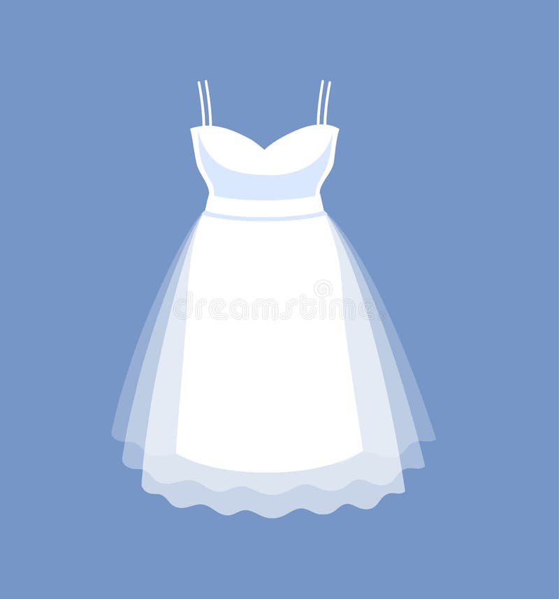 Short Simple Wedding Dress. Stock Vector - Illustration of fashionable ...