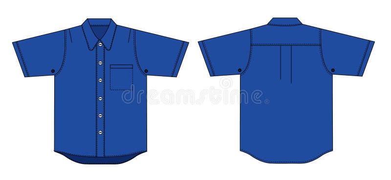 Short-sleeve Button Shirts Illustration / Blue Stock Vector ...