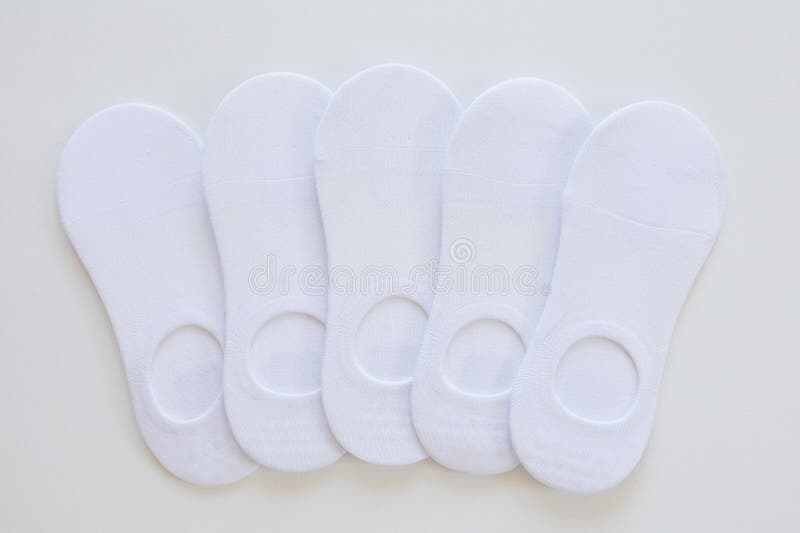 Five Pairs of Short Socks without a Model, on a White Background Stock ...