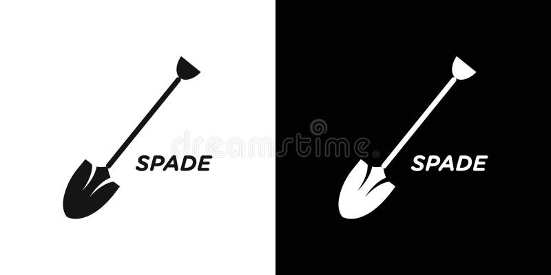 Short Spade Icon Flat Vector Set Outline Stock Vector - Illustration of ...