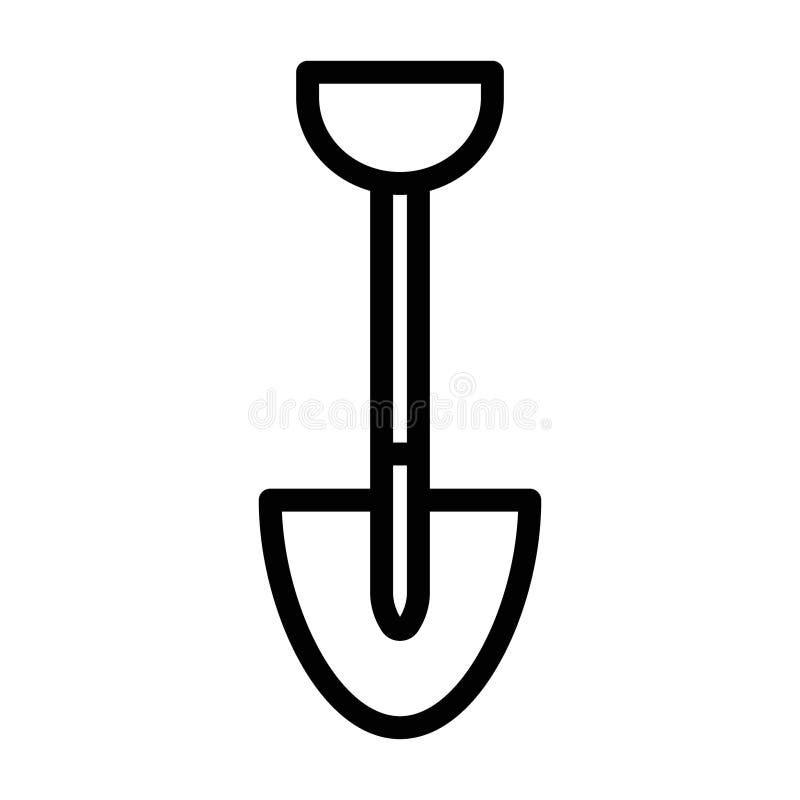 Short Spade Icon Linear Logo Mark in Black and White Stock Illustration ...