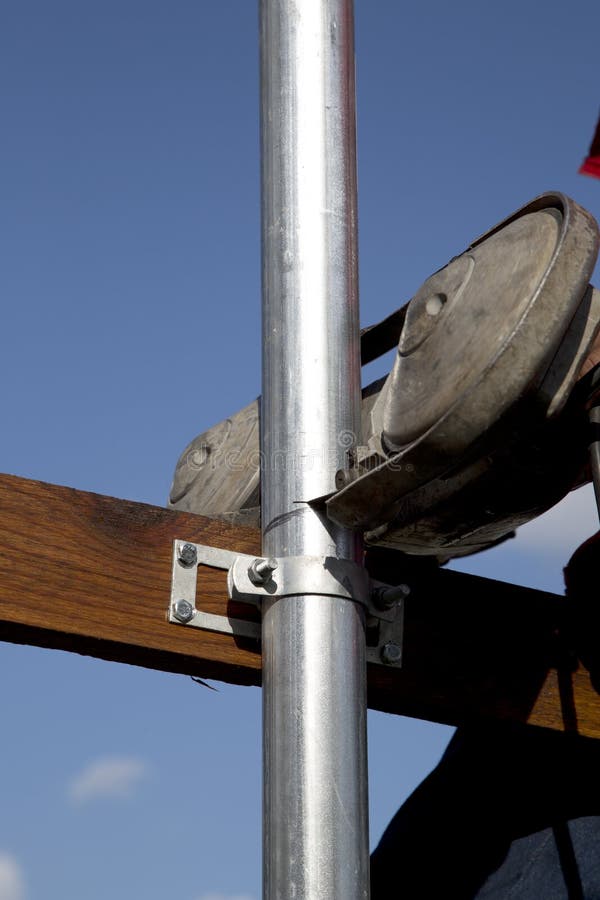 Short stainless steel post stock image. Image of building - 73437849