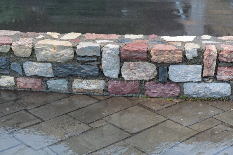 Short Stone Wall stock photo. Image of barrier, wall - 179445920