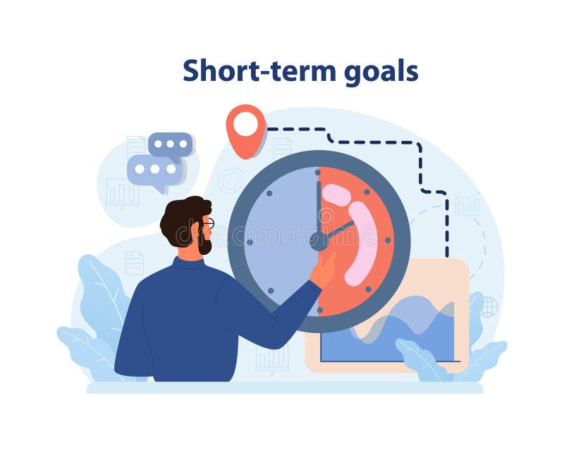 Short-term Goals Concept. Flat Vector Illustration Stock Illustration ...