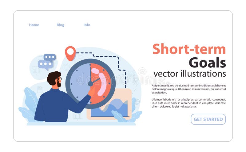 Short-term Goals Concept. Flat Stock Vector - Illustration of ...