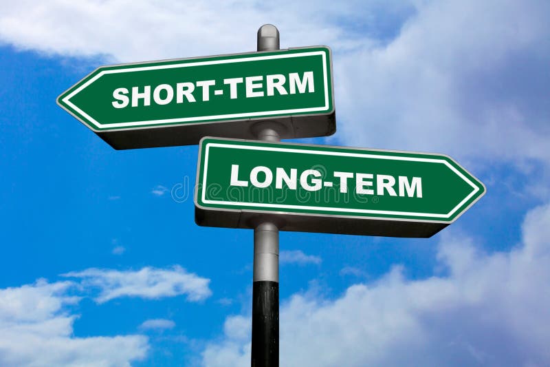 Short-Term or Long-Term - Direction Signs Stock Image - Image of front ...