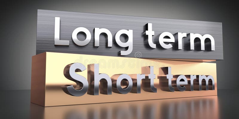 Short Term, Long Term - Words on Metal Blocks Stock Illustration ...