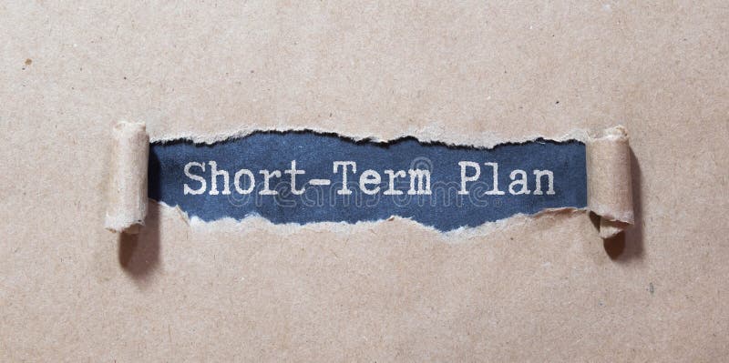 Short-Term Plan Write on Sticky Notes Isolated on Wooden Table. Stock ...