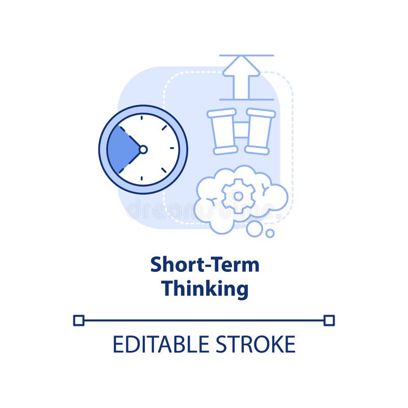 Short Term Thinking Light Blue Concept Icon Stock Vector - Illustration ...
