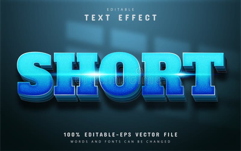 Short Text, Blue Gradient Text Effect Stock Vector - Illustration of ...
