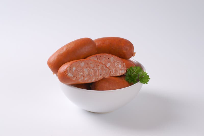 Short thick sausages stock image. Image of chicken, unhealthy - 78673851