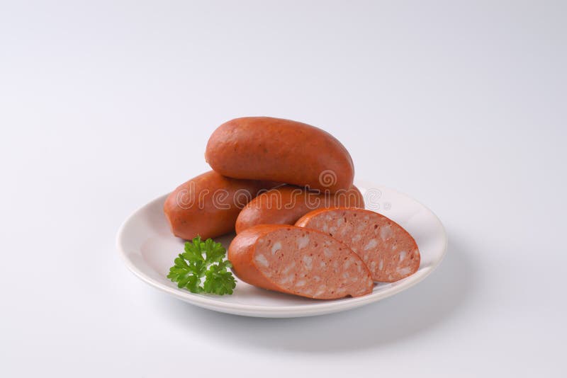 Short thick sausages stock image. Image of knackwurst - 78673661