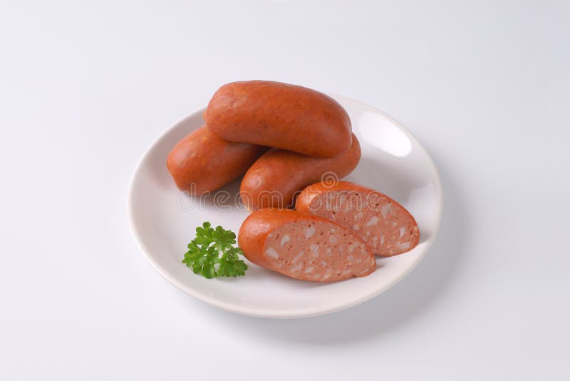 Short thick sausages stock image. Image of short, smoked - 78673777