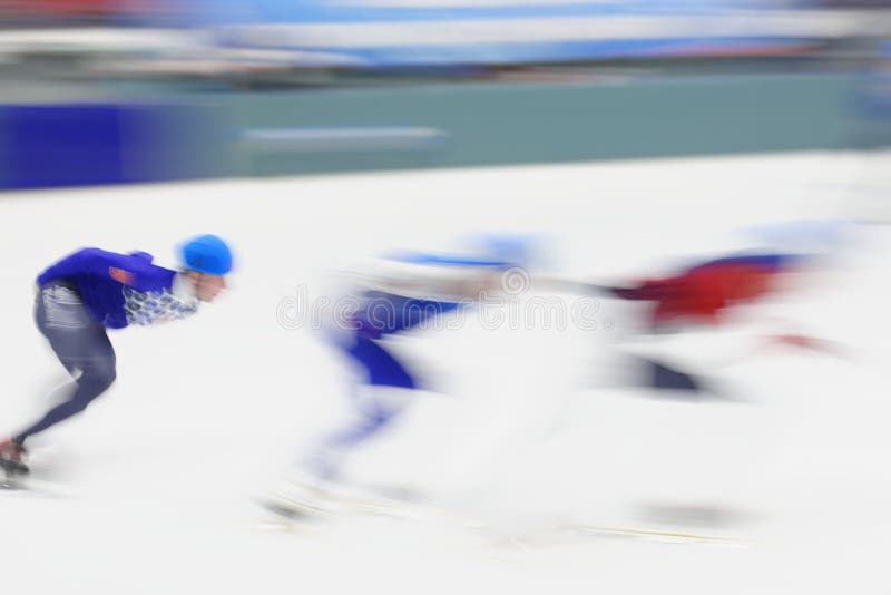 Short Track Speed Skating Competitions Stock Photo - Image of speed ...