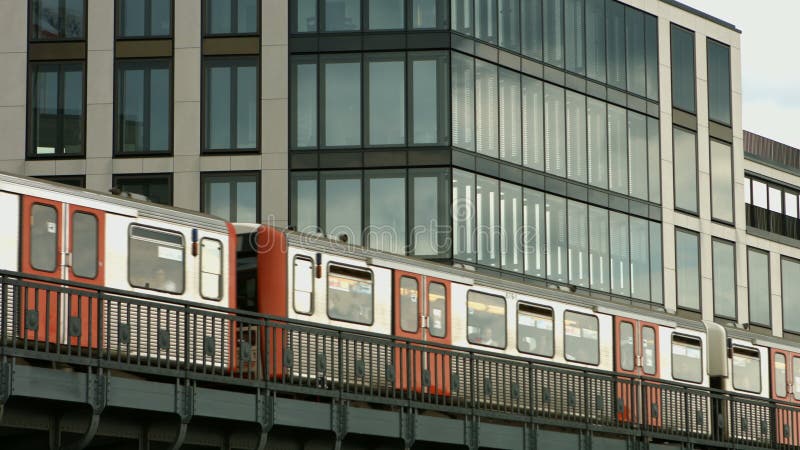 Hamburger Hochbahn stock video. Video of arriving, hamburg - 119124145