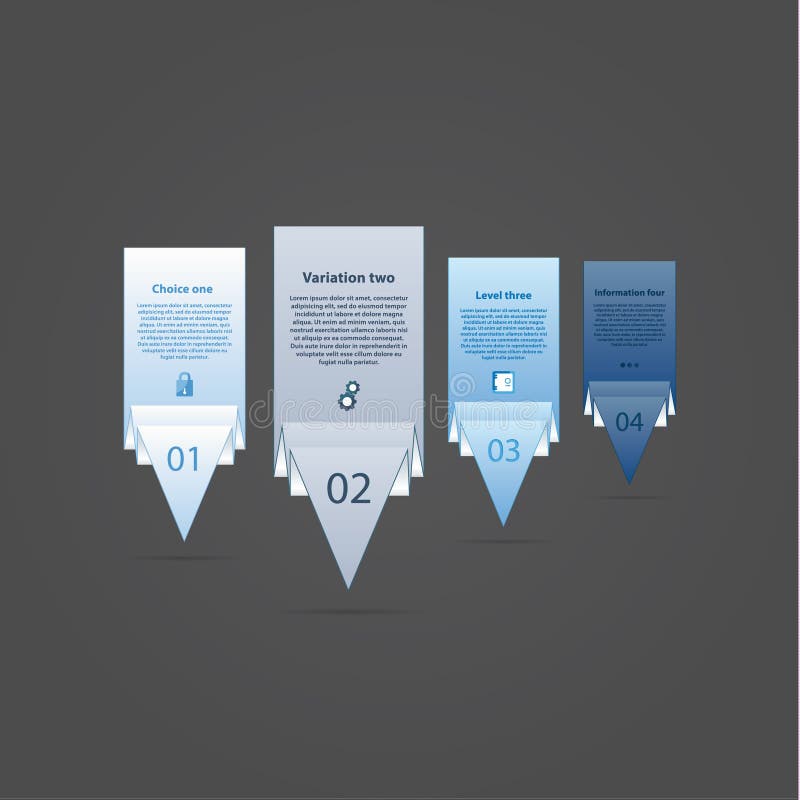 Short Vector Pointers. Four Modern Design Arrow Pointers with Sp Stock ...