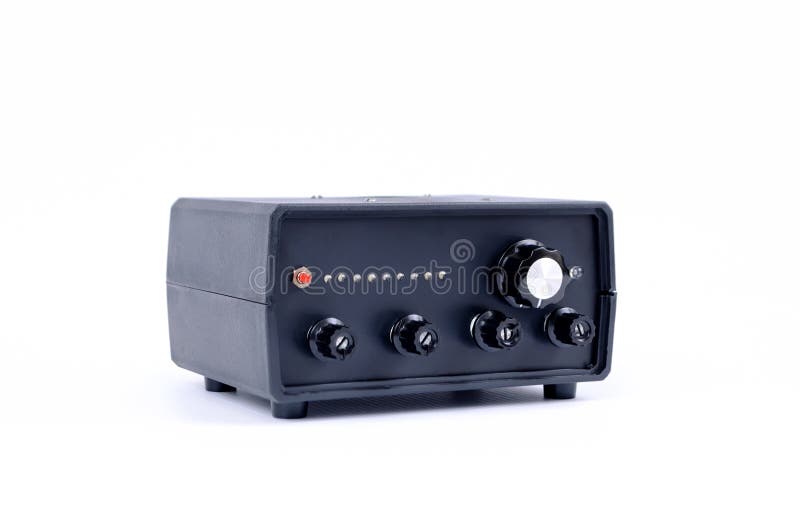 Short-wave Black Radio with a Button on a White Background Stock Image ...