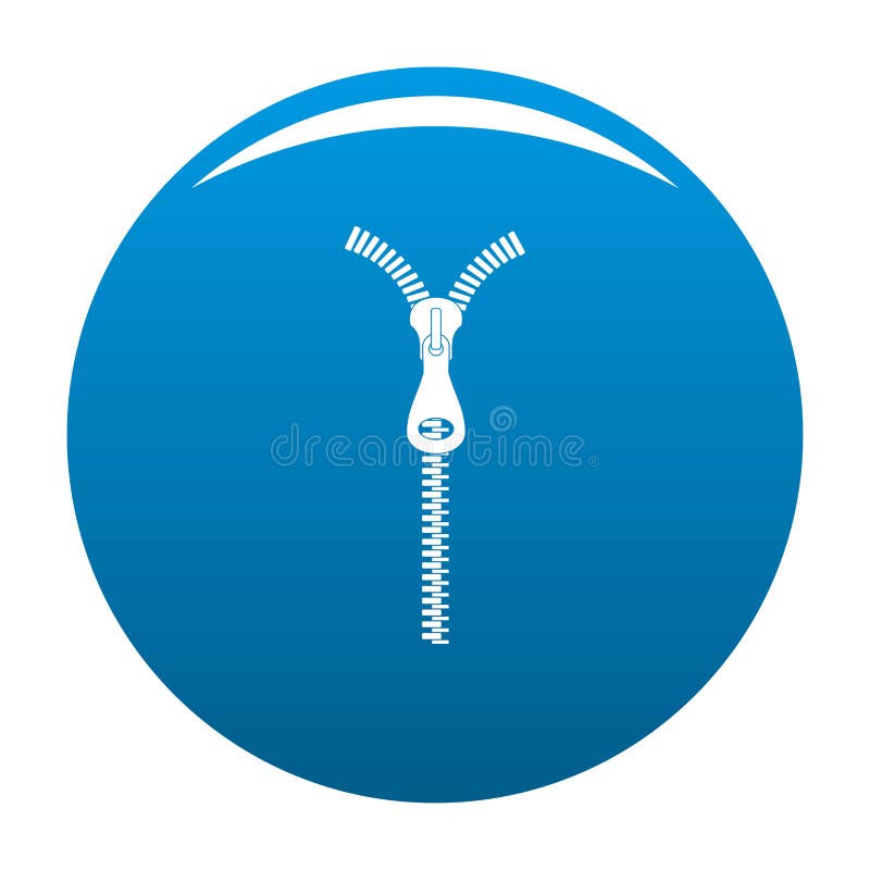 Short zip icon vector blue stock vector. Illustration of open - 116431708